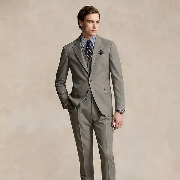 ralph lauren Italy製 スーツ 3ピース カシミヤ Ralph Lauren Polo Wool Flannel 3-Piece Suit In Light Grey Melange